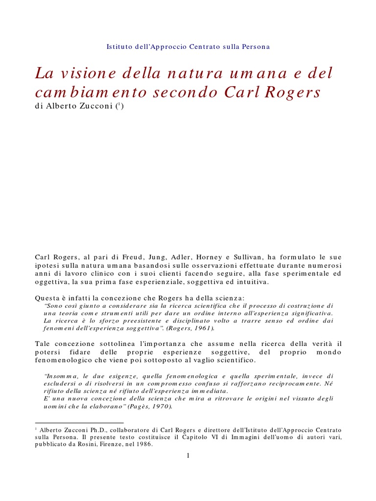 La Visione Della Natura Umana ROGERS | PDF