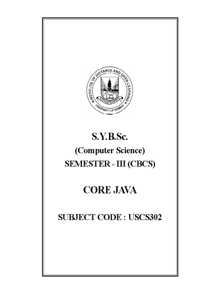 Core Java Course Syllabus - USCS302 | PDF | Programming | Constructor (Object Oriented Programming)