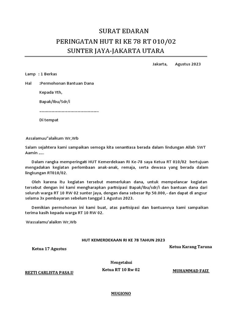 surat edaran 17an | PDF