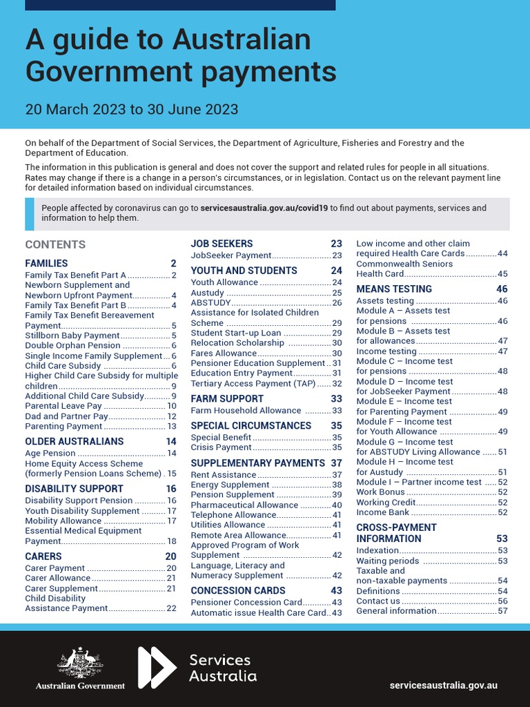 Guide to Australian Government Payments | PDF
