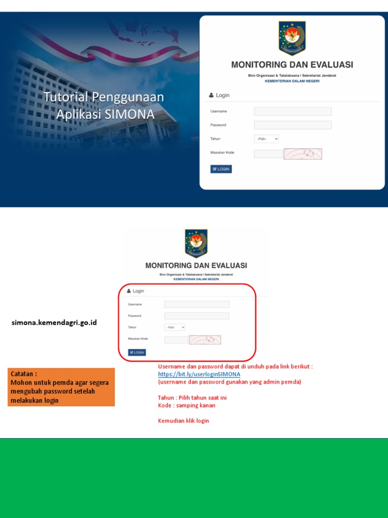 Tutorial Aplikasi SIMONA Pemda | PDF