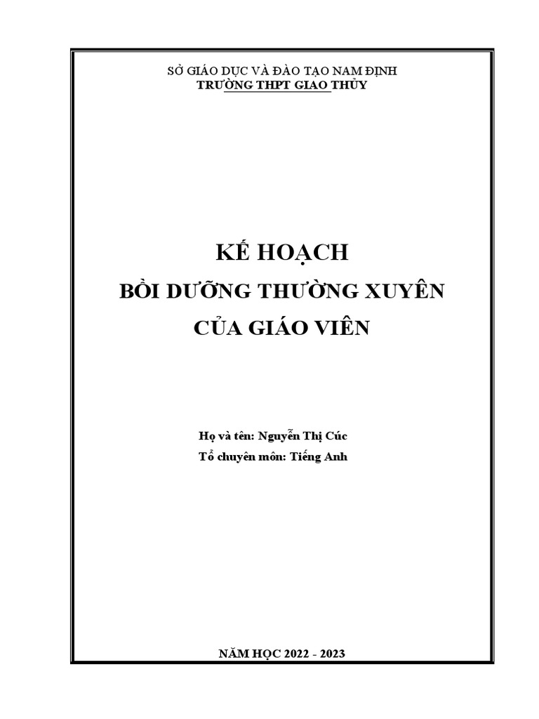 Bìa - KH BDTX | PDF