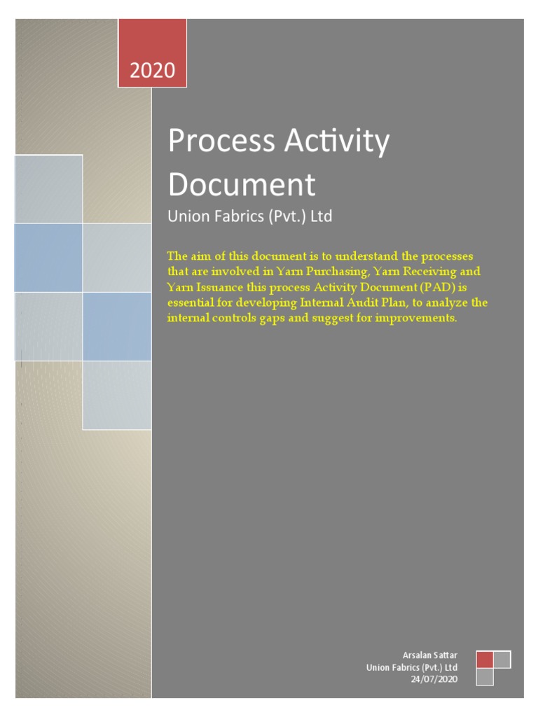 Process Activity Document For Yarn | PDF | Finance & Money Management