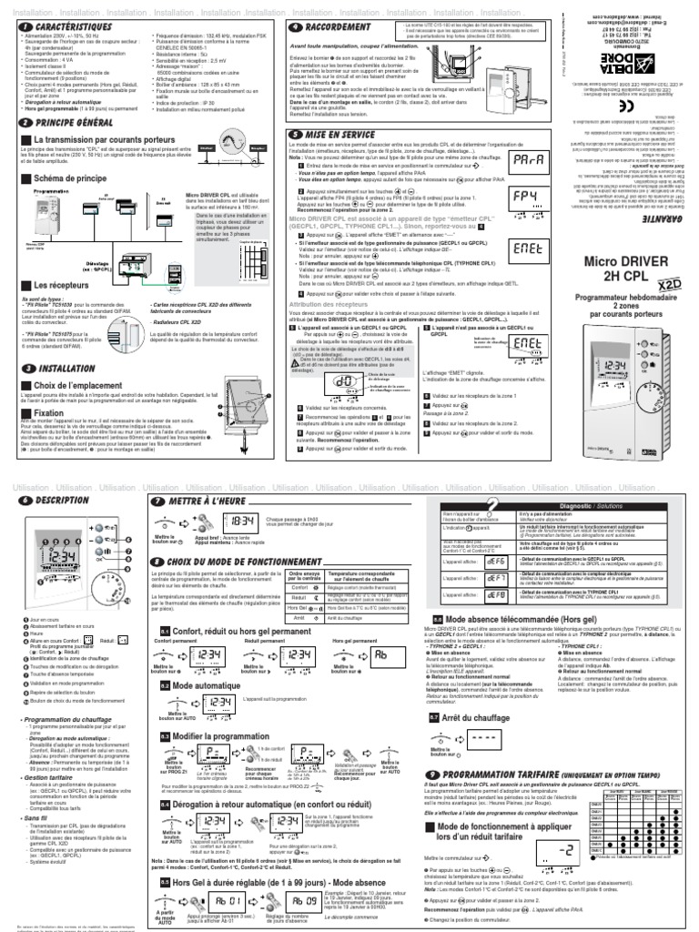 Notice Micro Driver 2H Delta Dore | PDF | Télécommande | Compatibilité ...