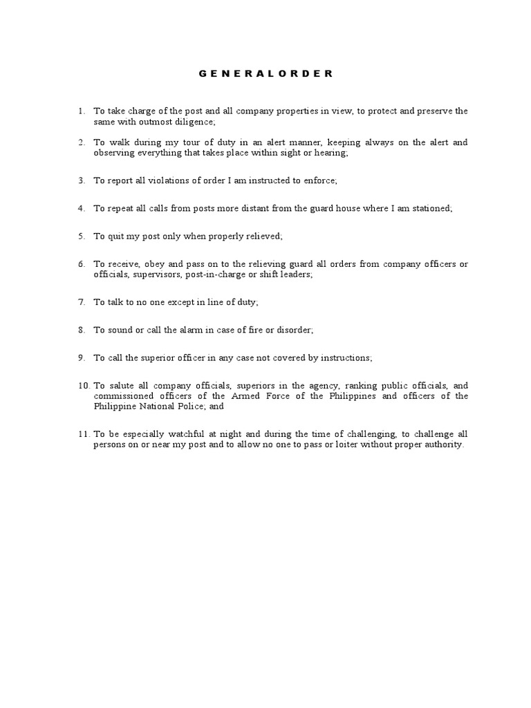General Order | PDF | History