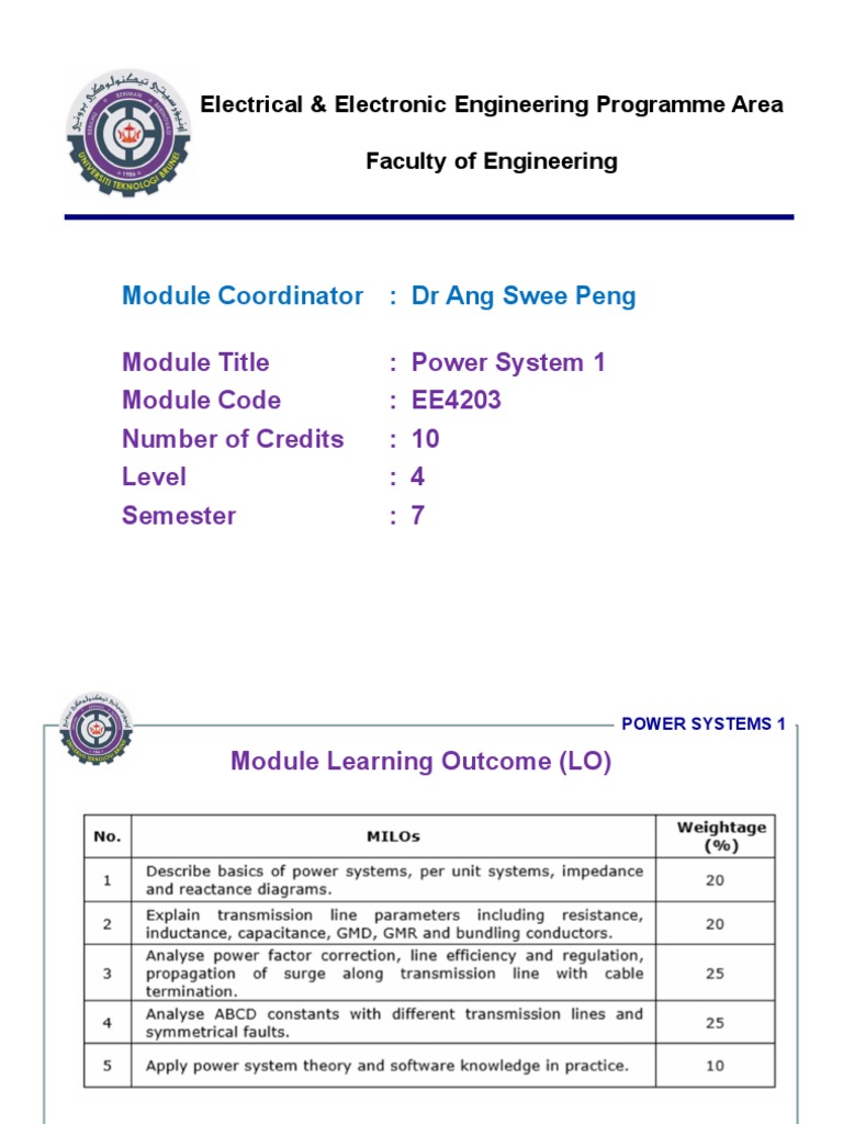 EE4203 POWER SYSTEM 1 - Chapter 1 Basic of Power System 2023 | PDF | Ac ...