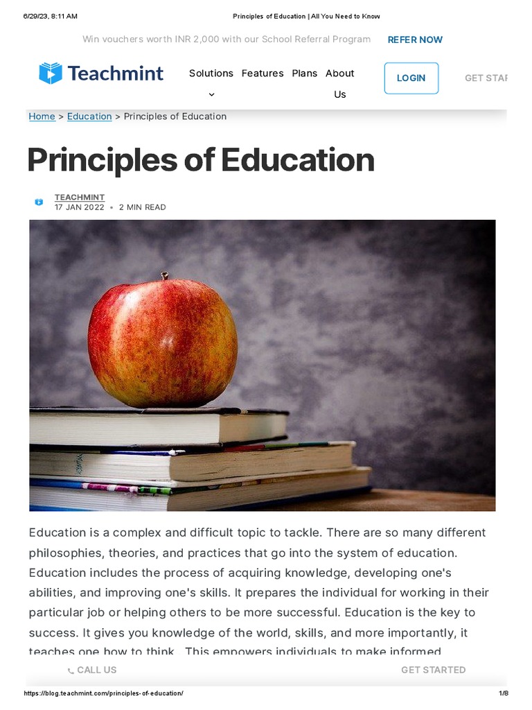 Principles of Education - All You Need To Know | PDF | Knowledge | Learning