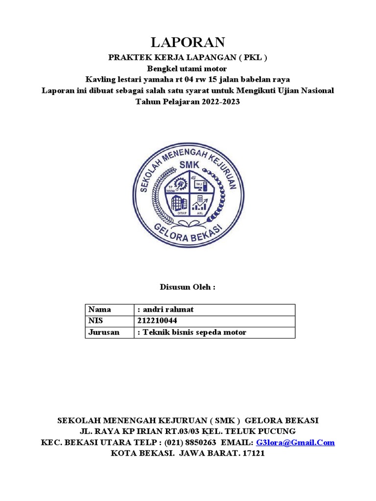 Contoh Laporan PKL | PDF