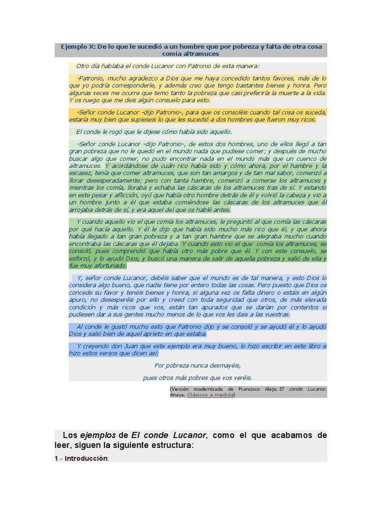Conde Lucanor, Ejemplo | PDF
