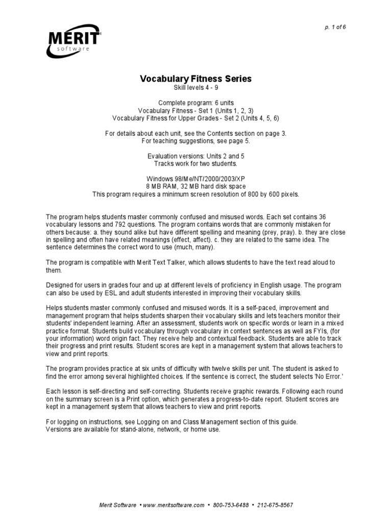 Vocabulary Fitness Manual | PDF | Vocabulary | Icon (Computing)