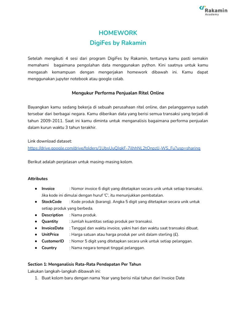 Homework DigiFes by Rakamin | PDF | Bisnis | Pengelolaan Keuangan & Uang