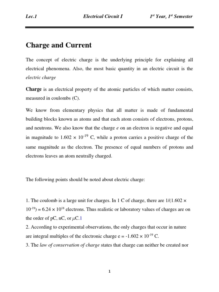 Electric Circuit Lec1 | PDF