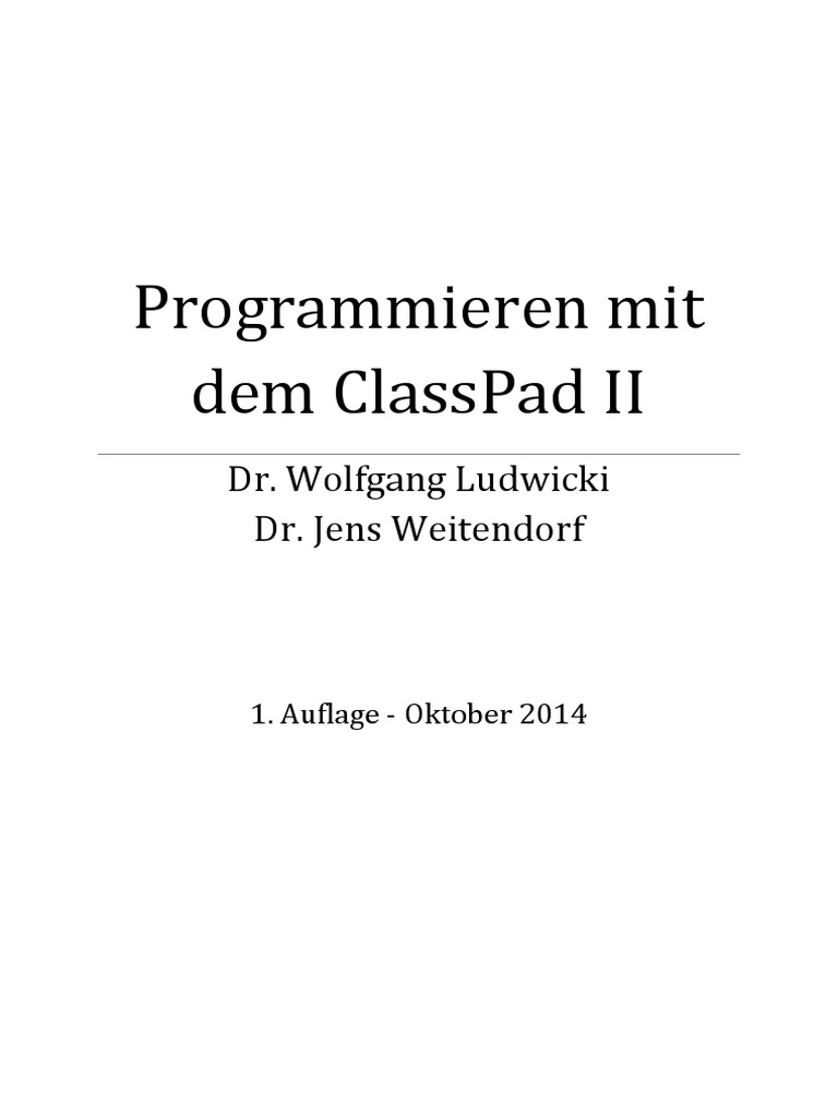 Programmieren Mit Dem ClassPad II | PDF