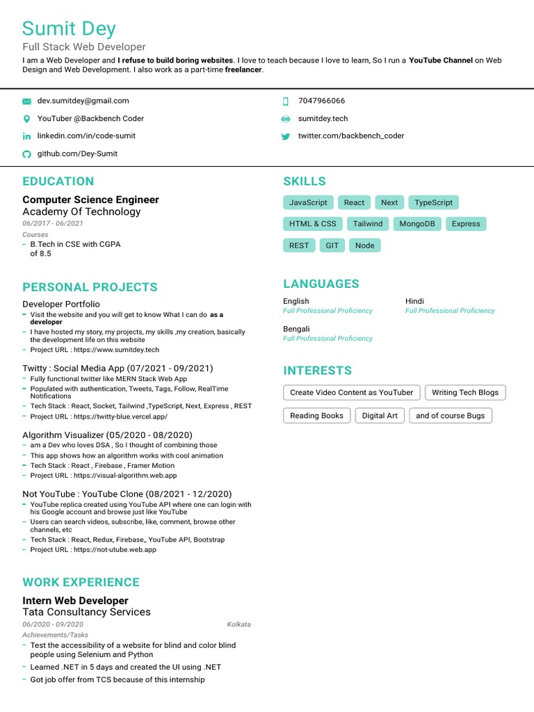 Sumit's Resume | PDF