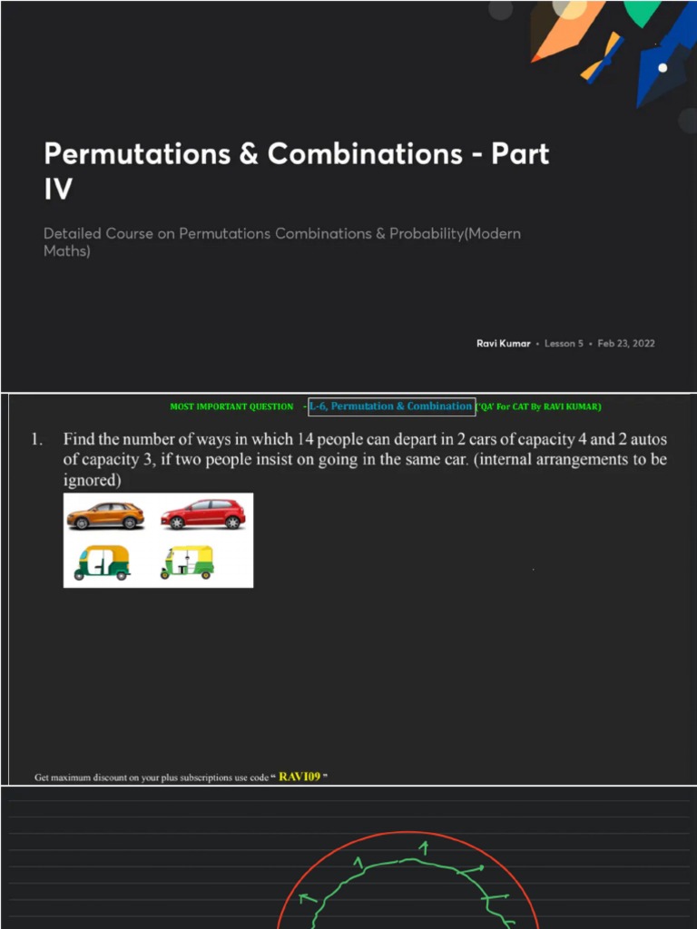 Permutations Combinations Part Iv With Anno Pdf