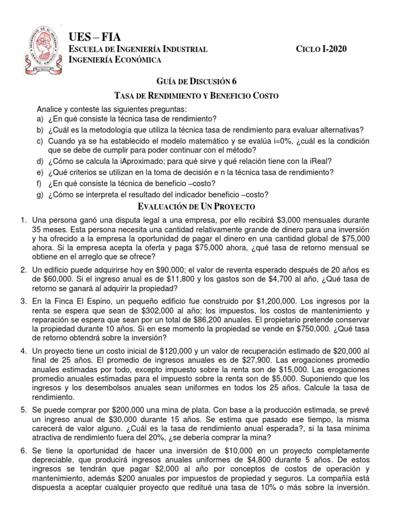 Guía de Discusión 6 TIR 2020 PARTE A | PDF