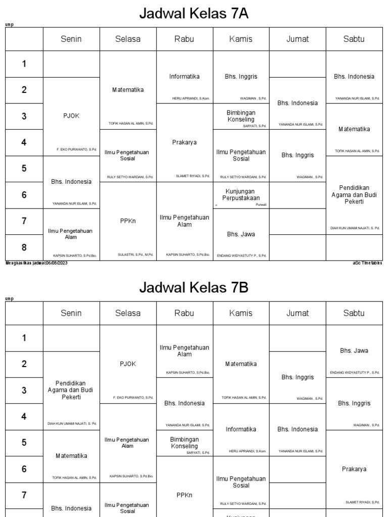 Jadwal | PDF