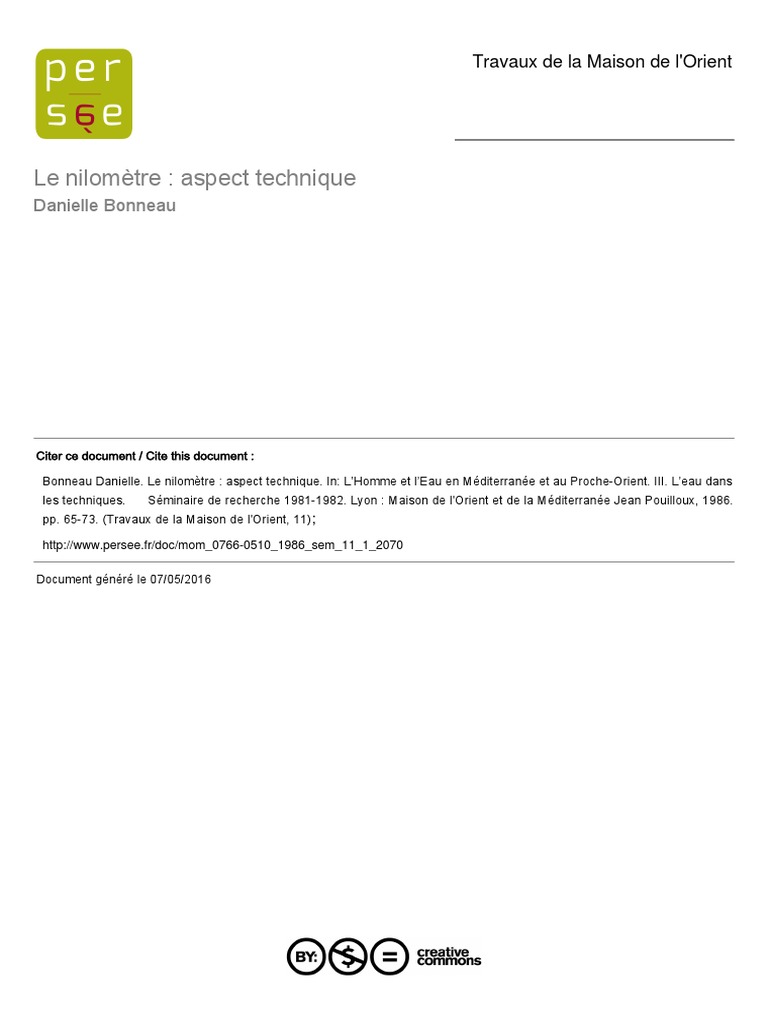 Le Nilomètre Aspect Technique | PDF