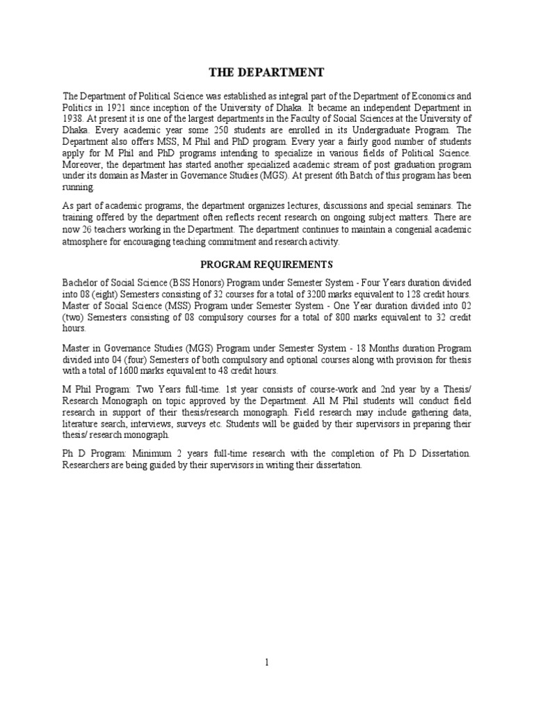 Curriculum & Syllabus BSS Honours | PDF | Macroeconomics | Separation Of Powers