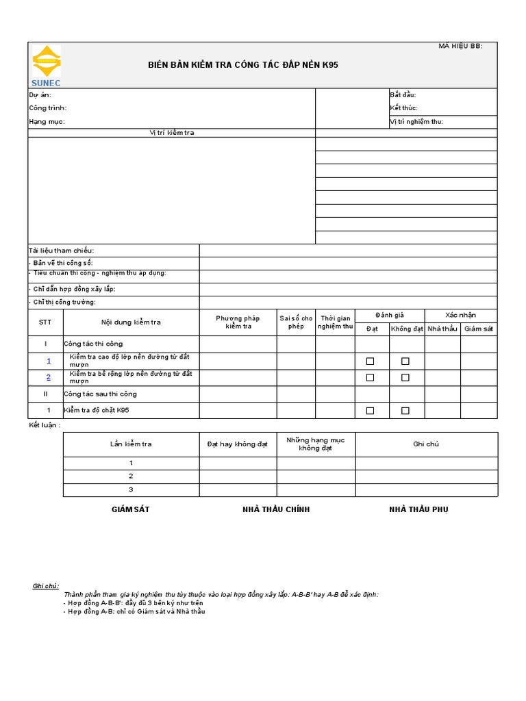 SUNEC-04- Thi Công Đắp Nền Đường K95 | PDF