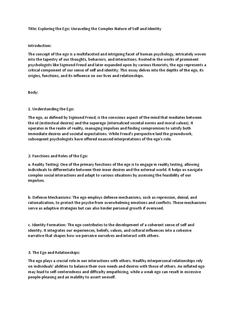 About Ego Notes | PDF