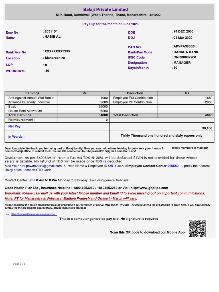 Payslip June 23 | PDF