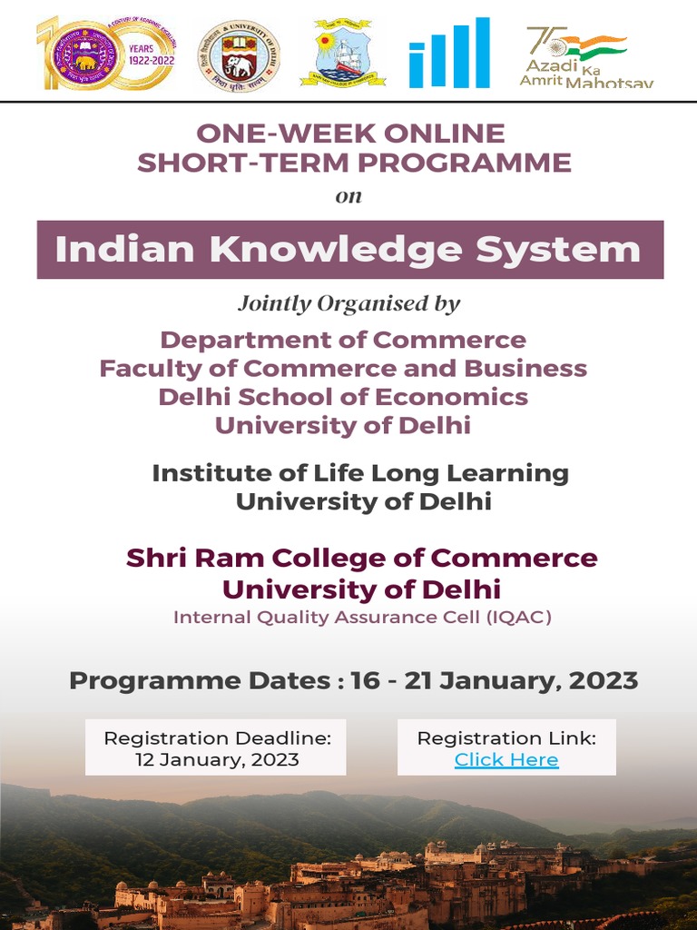 One-Week Online Short-Term Programme On Indian Knowledge System | PDF