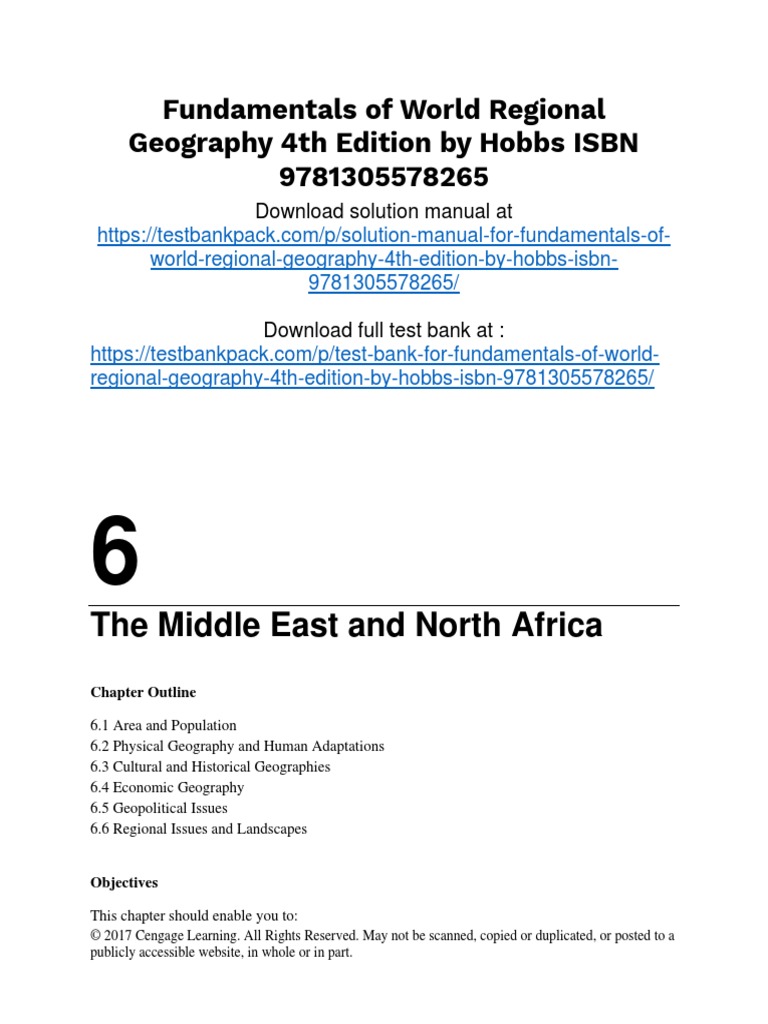 Fundamentals of World Regional Geography 4th Edition Hobbs Solutions ...
