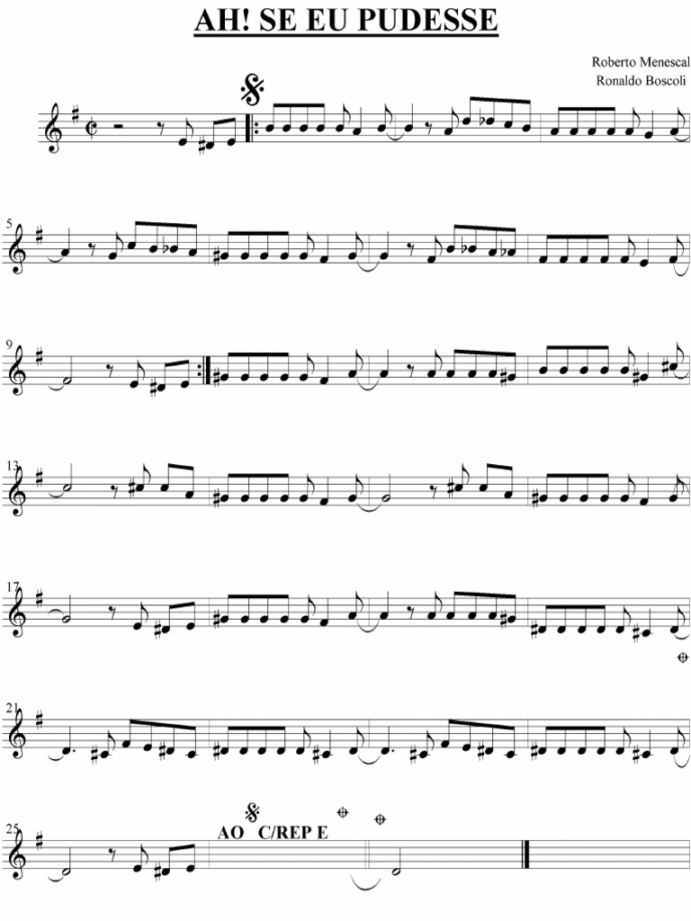 Ah Se Eu Pudesse (Roberto Menescal) | PDF