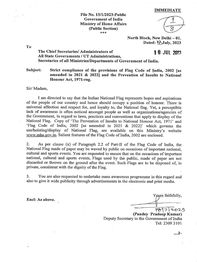 Flag Code of India | PDF