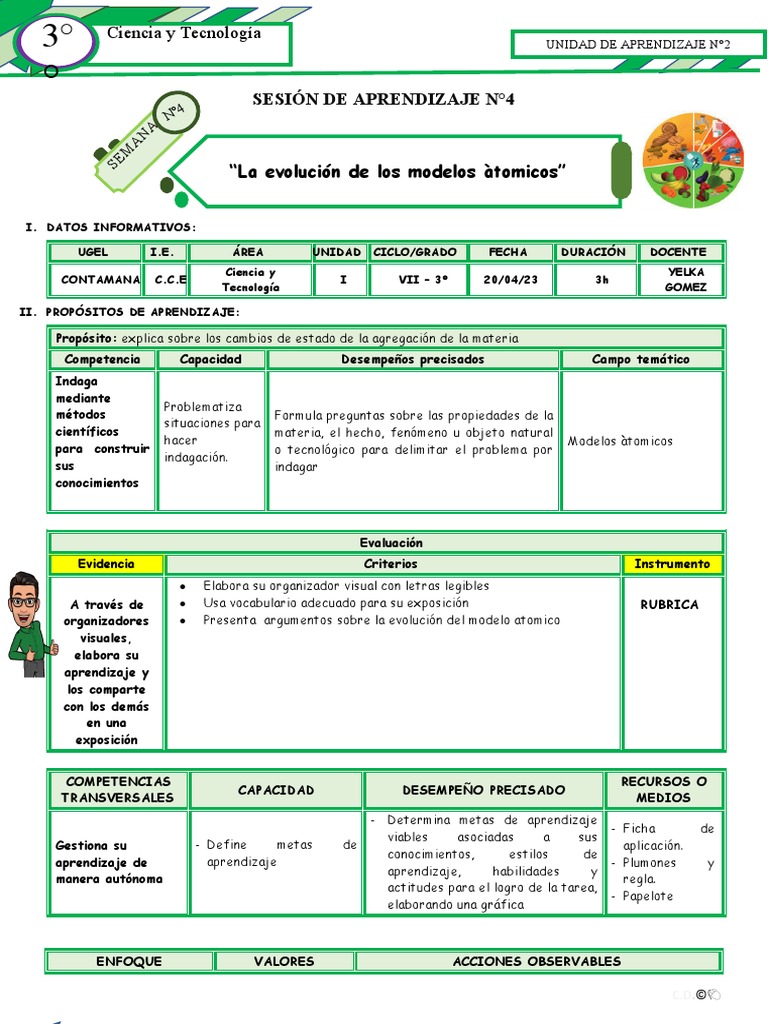 SESIÓN DE APRENDIZAJE N4 CYT | PDF | Aprendizaje | Maestros