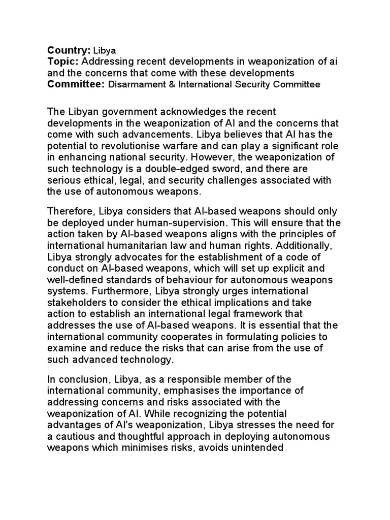 Position Paper for Libya | PDF