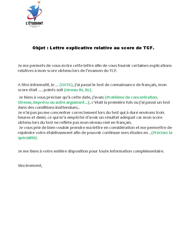 Modèle Lettre Explicative | PDF | Arts du langage et discipline