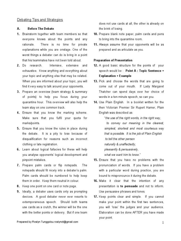 Effective Debating Tips & Strategies | PDF