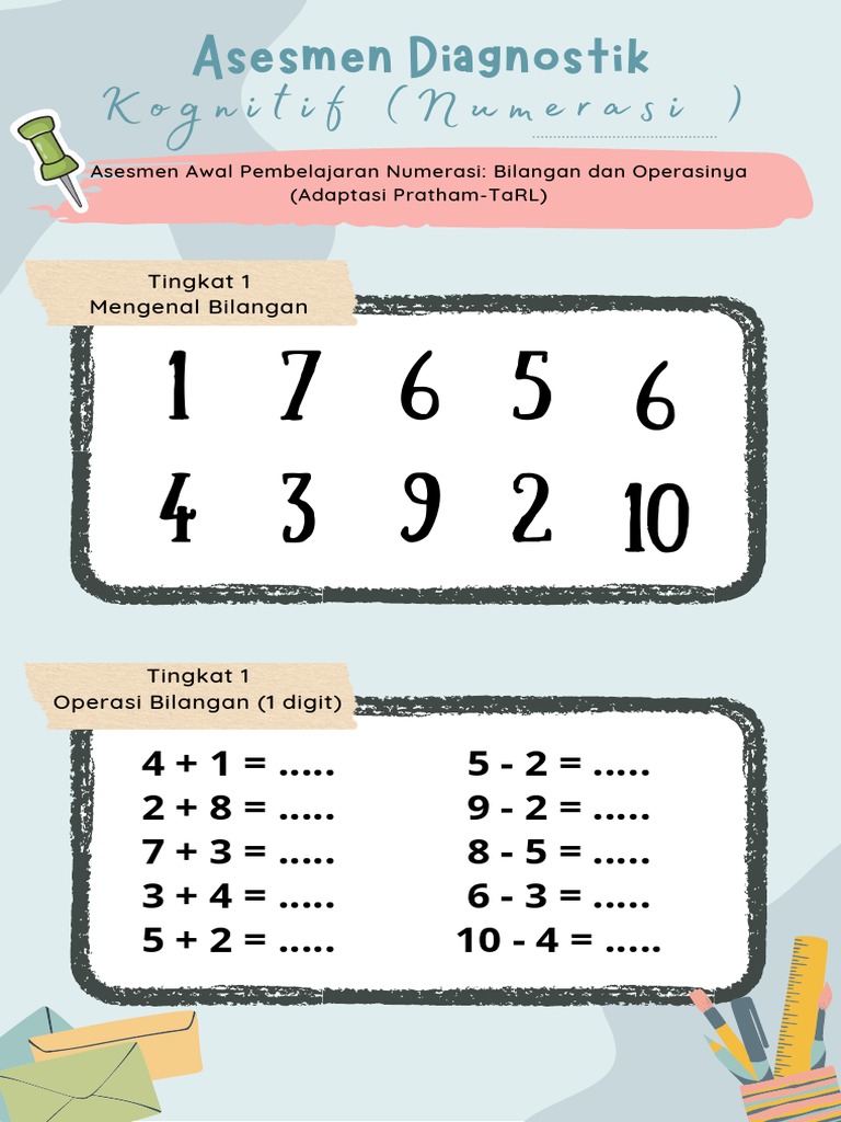 Soal Asesmen Diagnostik Kognitif Numerasi-1 | PDF