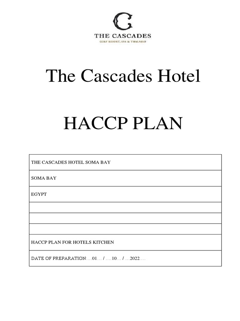HACCP Plan Example | PDF