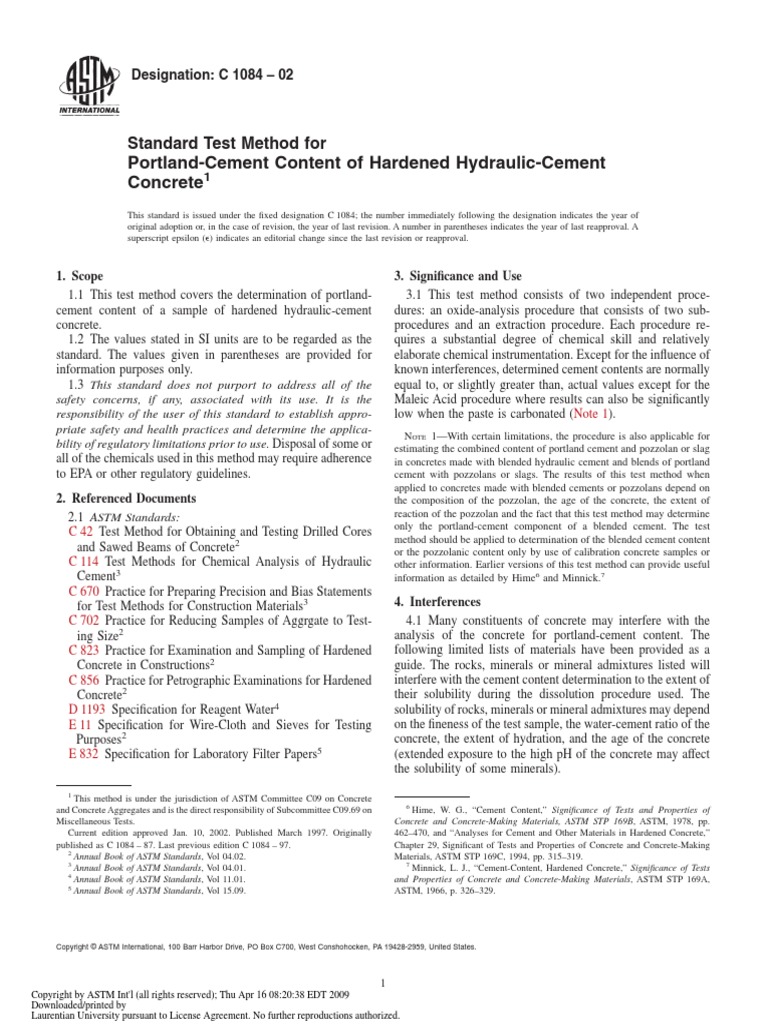 Astm C1084 | PDF