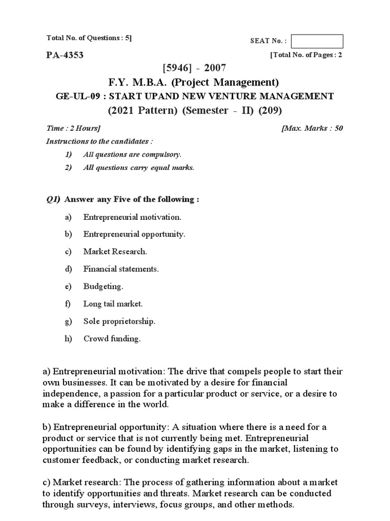 SNVM 2021 Answer Keys | PDF