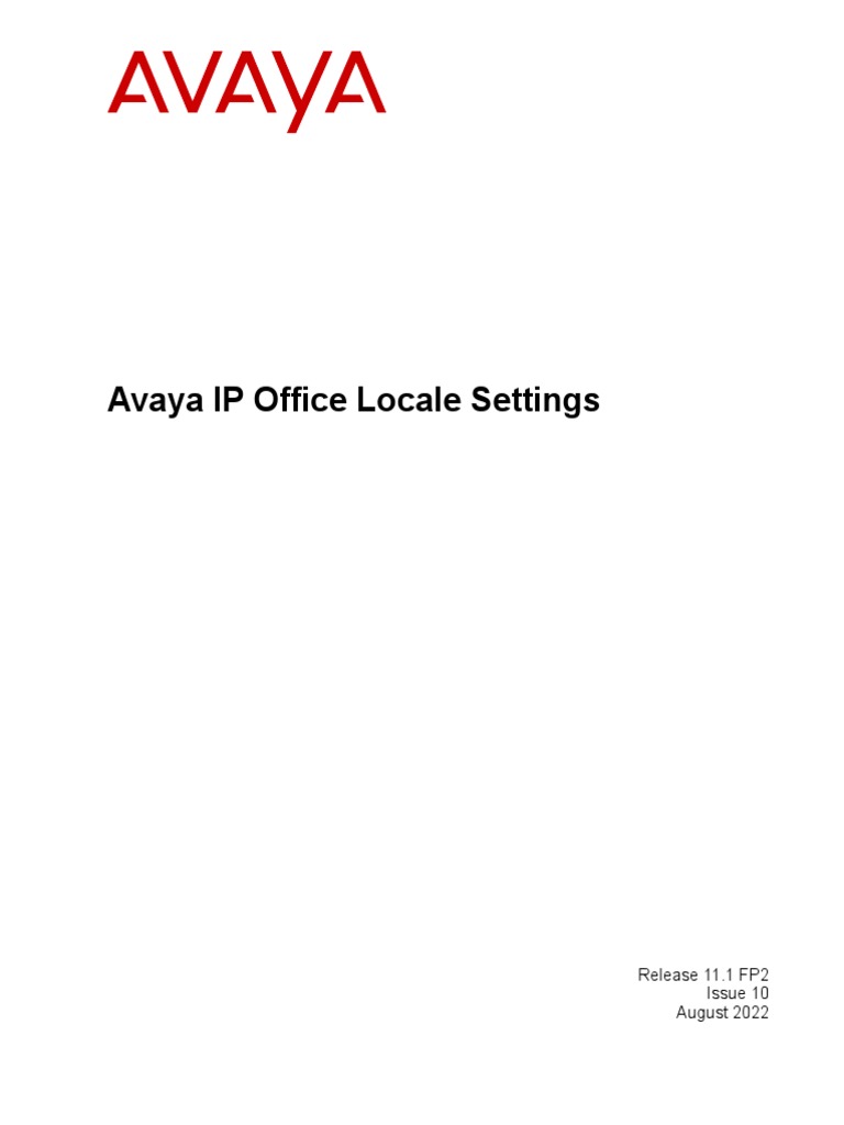 Avaya IP Office Locale Settings - En-Us | PDF | License | Software