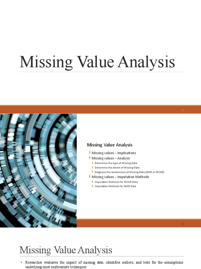 S3 Missing Value Analysis Imputation | PDF | Methodology | Science S3 Missing Value Analysis Imputation | PDF | Methodology | Science