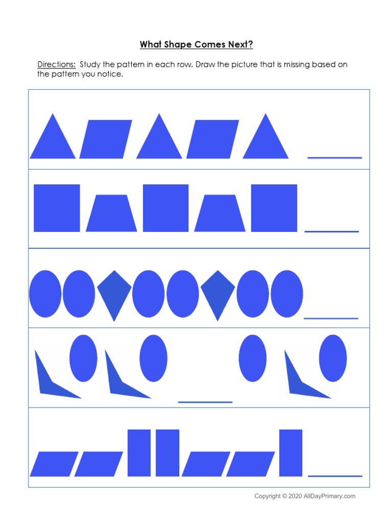 What Shape Comes Next Quadrilaterals | PDF