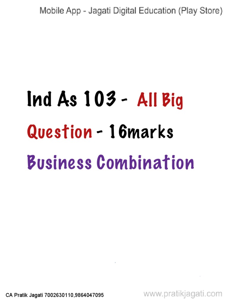 Ind as 103 All big question notes | PDF