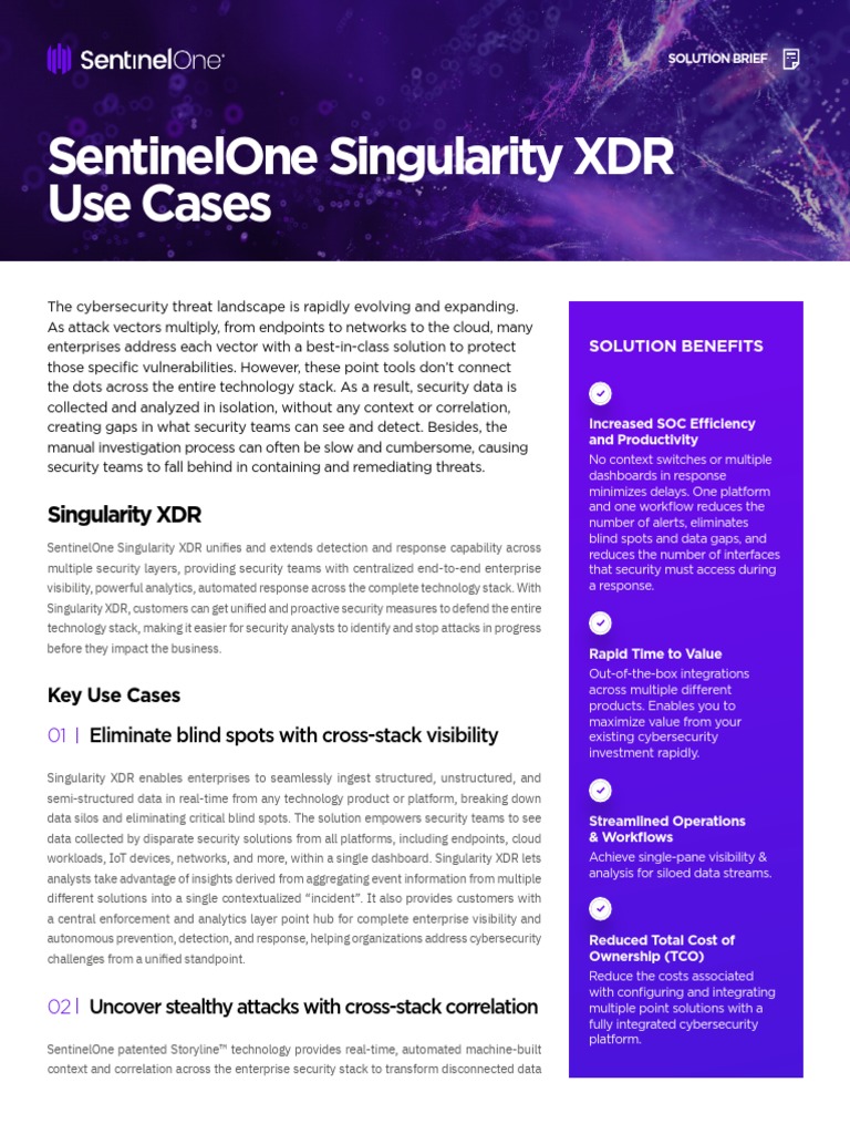 Usecase Singularity XDR en | PDF