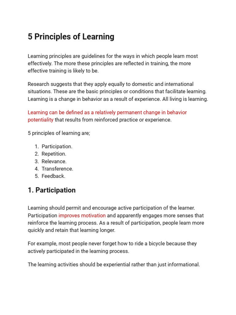 Principles of Learning | PDF | Learning | Behaviorism