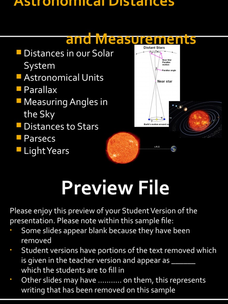 Astronomical Distances Sample | PDF | Teaching Methods & Materials ...