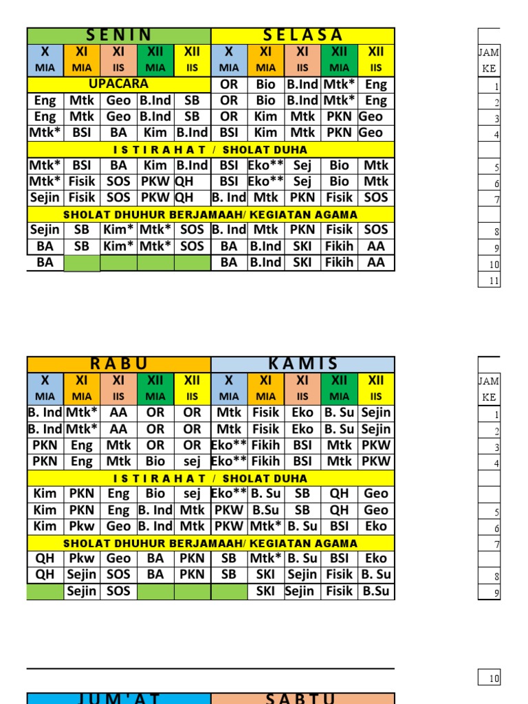 1 Revisi Jadwal BSR 5 Kls | PDF