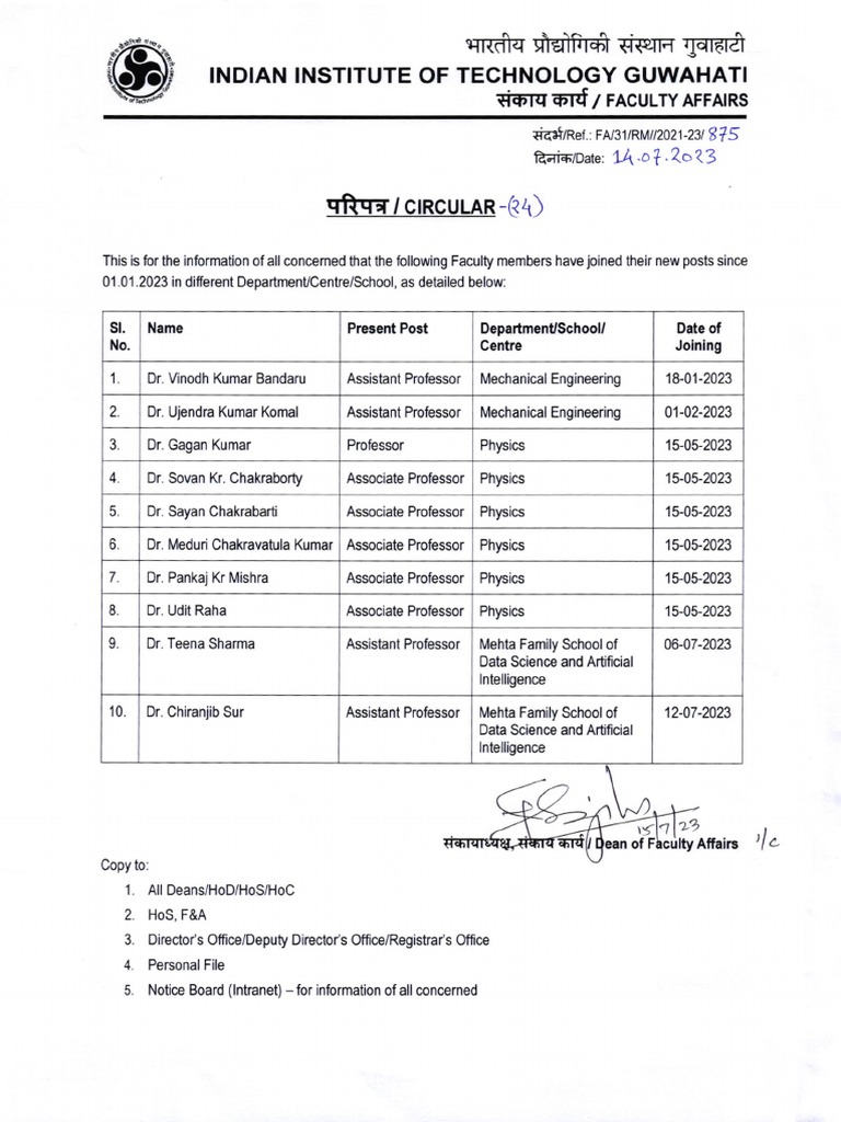 Circular 24 | PDF | Physical Sciences