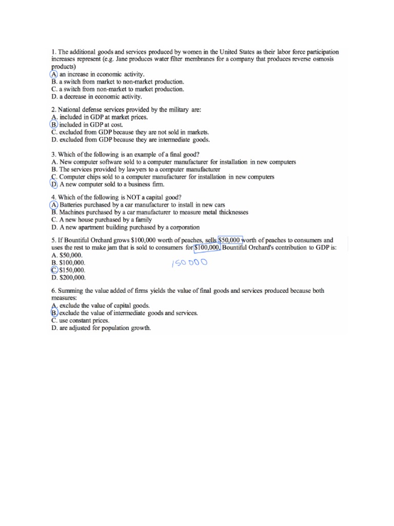 GDP Pracice Questions | PDF