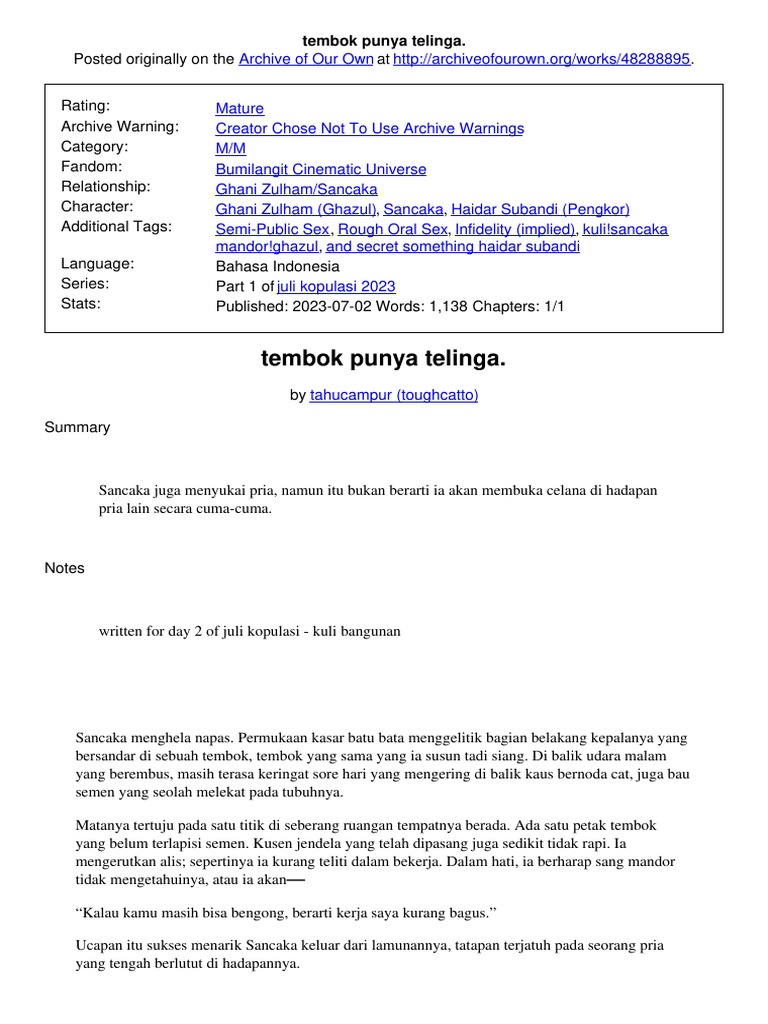 Tembok Punya Telinga | PDF