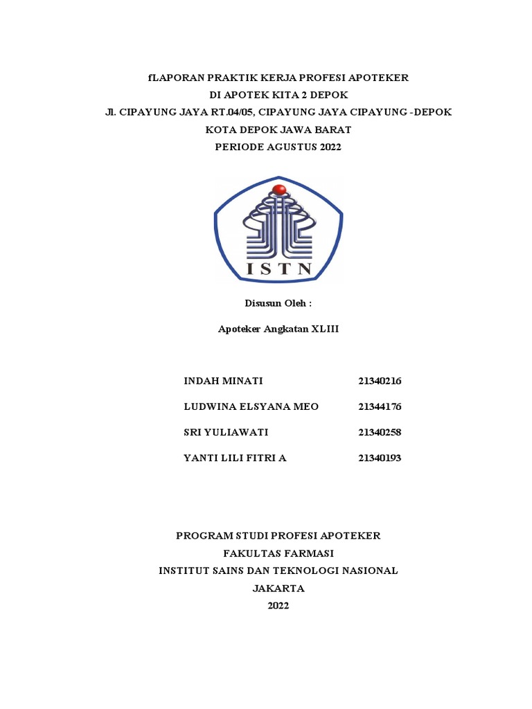 Laporan Pkpa Apotek Kita 2 1 Pdf